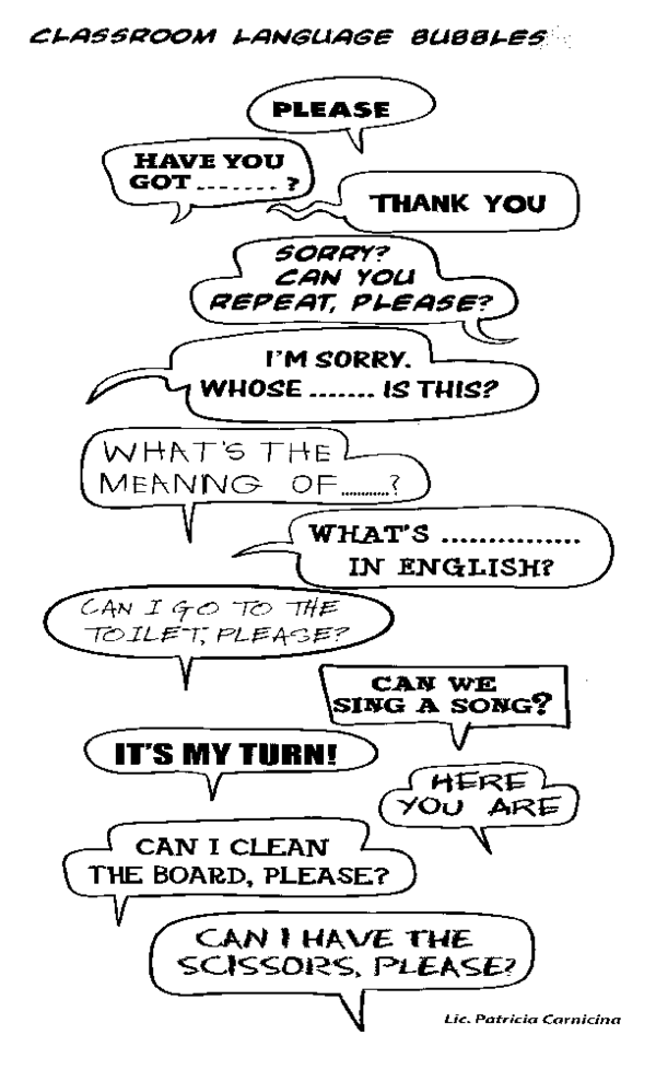 (DOC) Classroom Language Bubbles