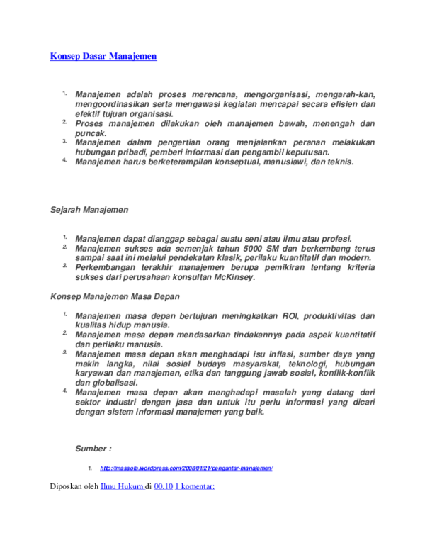 (DOC) Konsep Dasar Manajemen