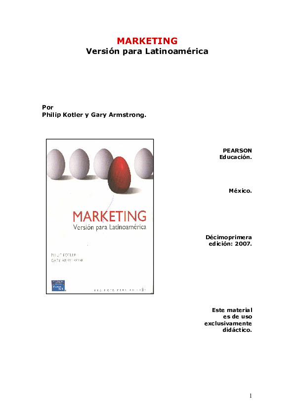 (PDF) MARKETING Versión para Latinoamérica Contenido