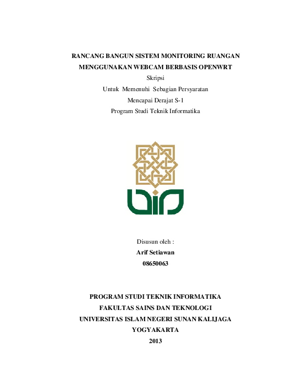 (PDF) Rancang Bangun Sistem Monitoring Ruangan Menggunakan Webcam ...