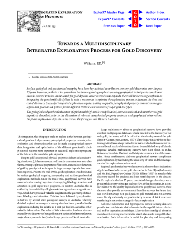 (PDF) Integrated Exploration Case Histories Towards a Multidisciplinary ...