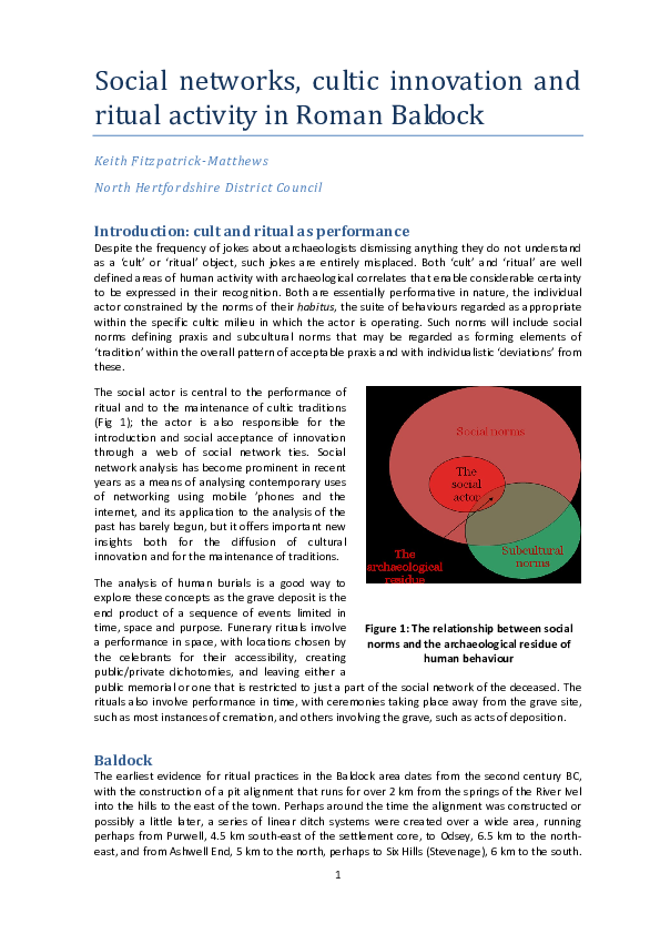 (PDF) Social Networks, Cultic Innovation and Ritual Activity in Roman ...