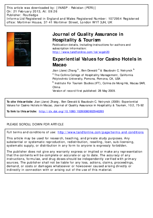 (PDF) Journal of Quality Assurance in Hospitality & Tourism ...