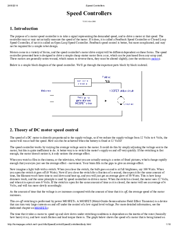 (PDF) motor speed controller