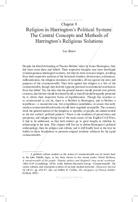 "Religion in Harrington's Political System…"