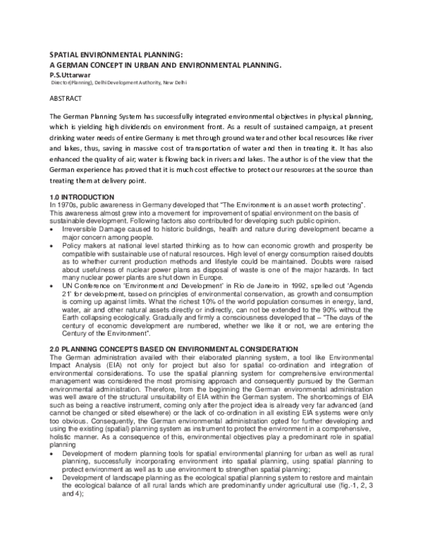 (DOC) SPATIAL ENVIRONMENTAL PLANNING: A GERMAN CONCEPT IN URBAN AND ...