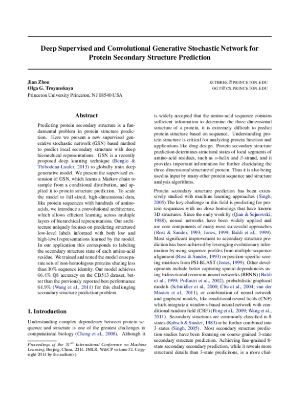 (PDF) Deep Supervised and Convolutional Generative Stochastic Network for Protein Secondary ...