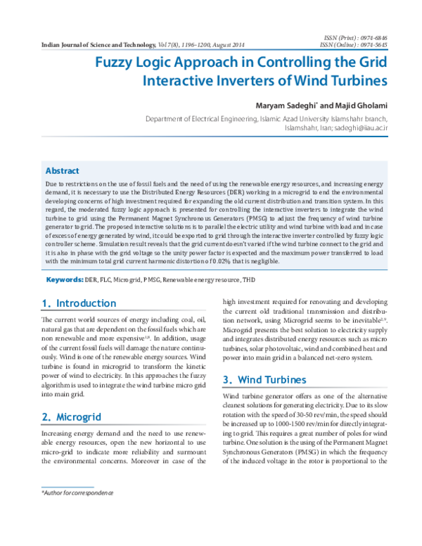 Pdf Fuzzy Logic Approach In Controlling The Grid Interactive
