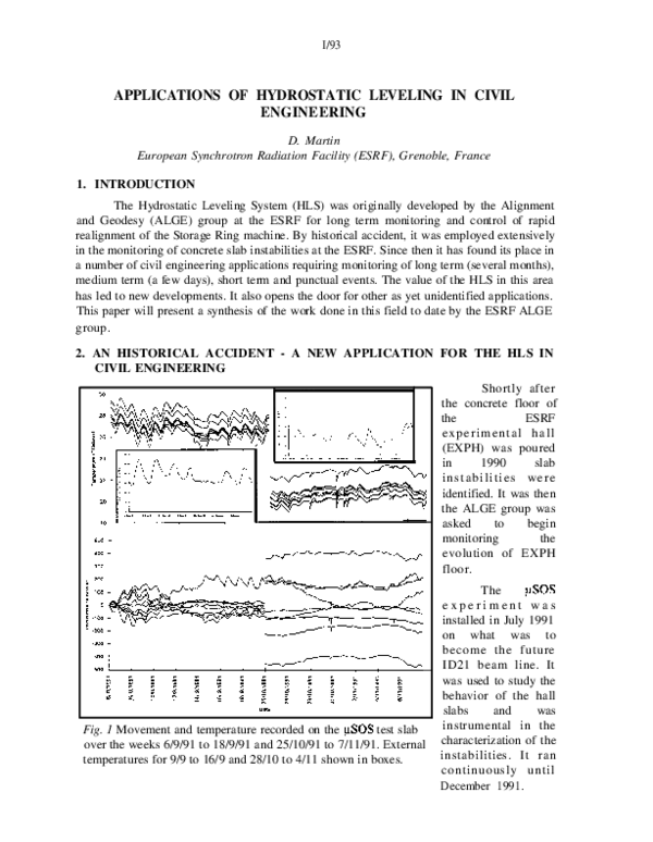 (PDF) APPLICATIONS OF HYDROSTATIC LEVELING IN CIVIL ENGINEERING