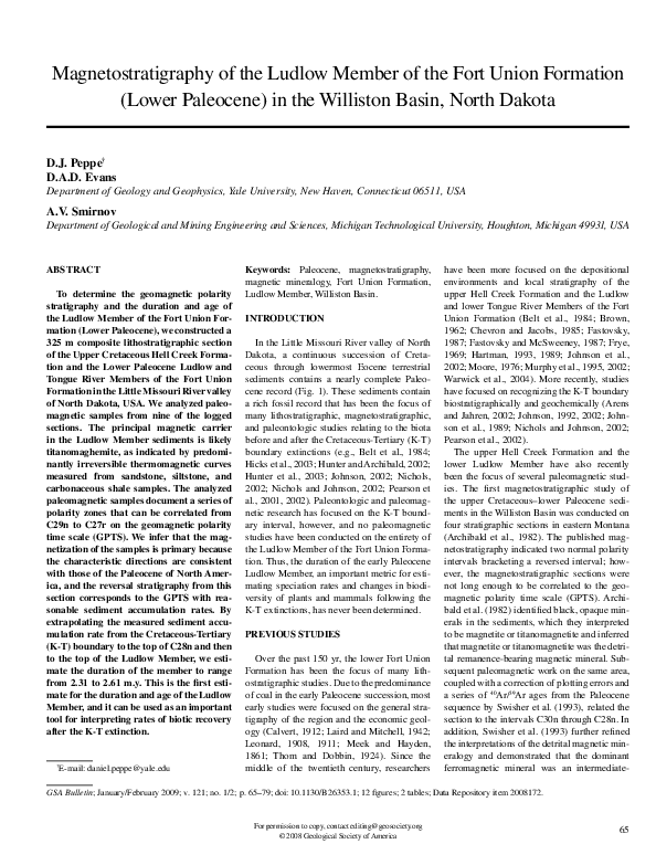 (PDF) Magnetostratigraphy of the Ludlow Member of the Fort Union Formation