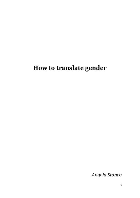 (DOC) how to translate gender