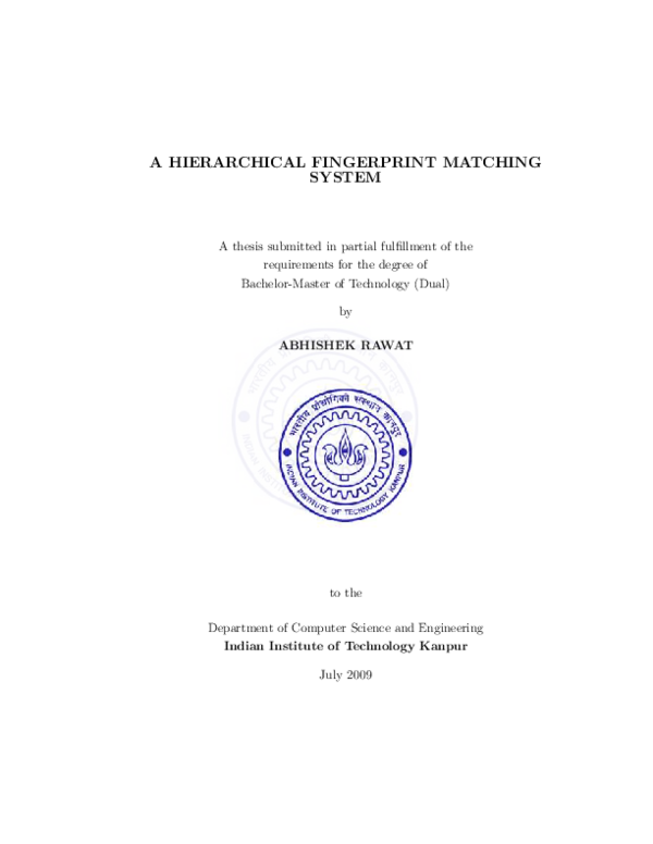 Hierarchical Fingerprint Matching System