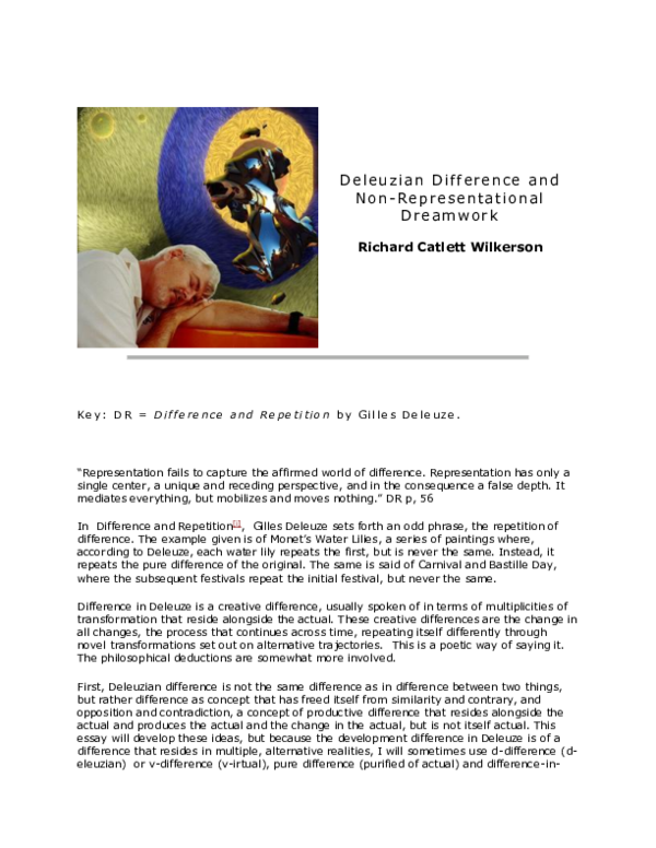 (PDF) Deleuzian Difference and Non-Representational Dreamwork