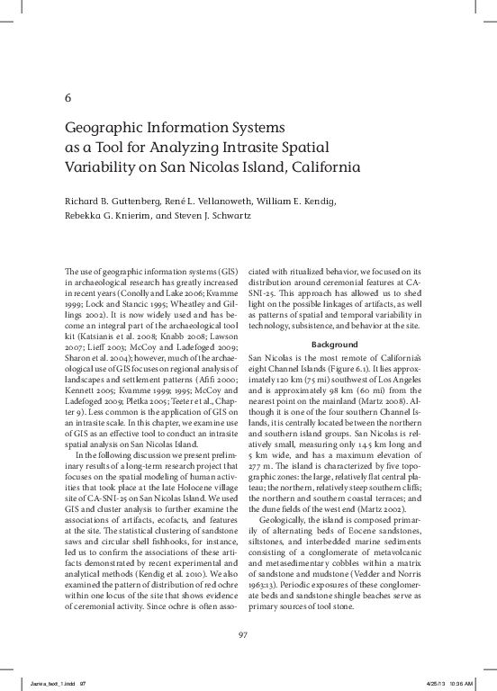(PDF) Geographic Information Systems as a Tool for Analyzing Intrasite ...