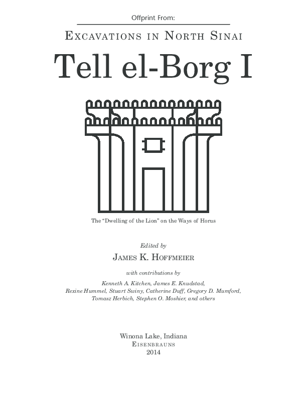 (PDF) Introduction to the Work Tell el-Borg