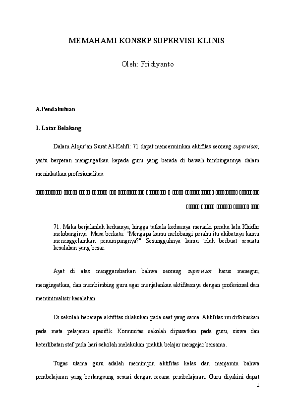 (DOC) MEMAHAMI KONSEP SUPERVISI KLINIS