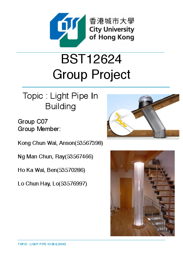 (PDF) Light Pipe In Building, Hong Kong