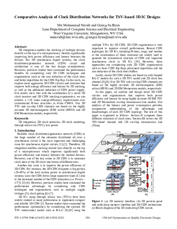 Pdf Comparative Analysis Of Clock Distribution Networks For Tsv Based