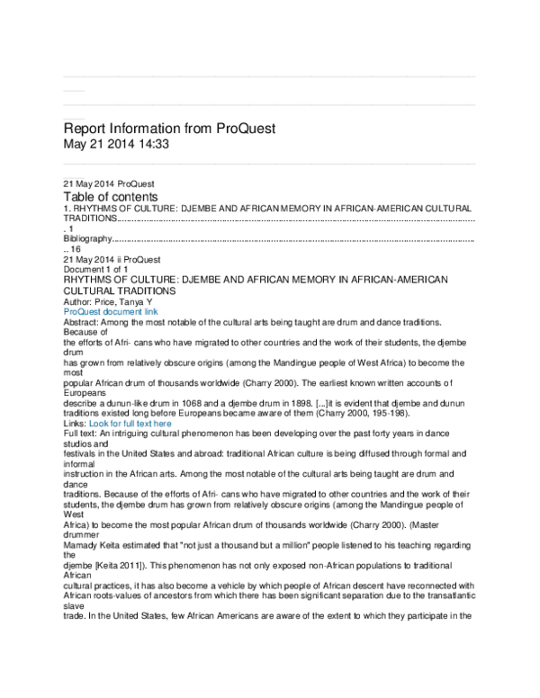 (DOC) Rhtythms of Culture: djembe and African memory in American ...