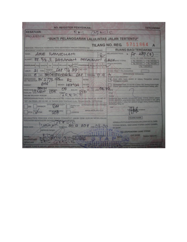 (DOC) ANASLISIS SURAT TILANG