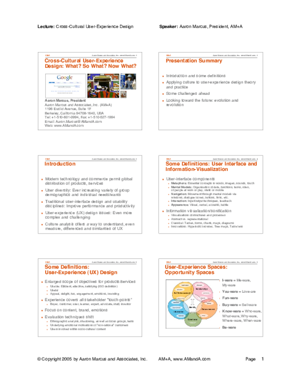 (PDF) Cross-cultural user-interface design: what? so what? now what