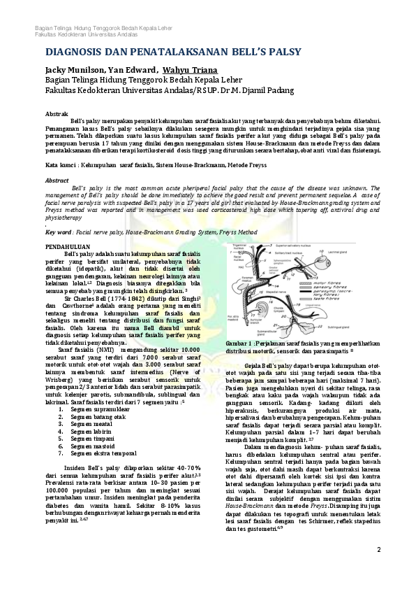 (PDF) Bagian DIAGNOSIS DAN PENATALAKSANAN BELL'S PALSY