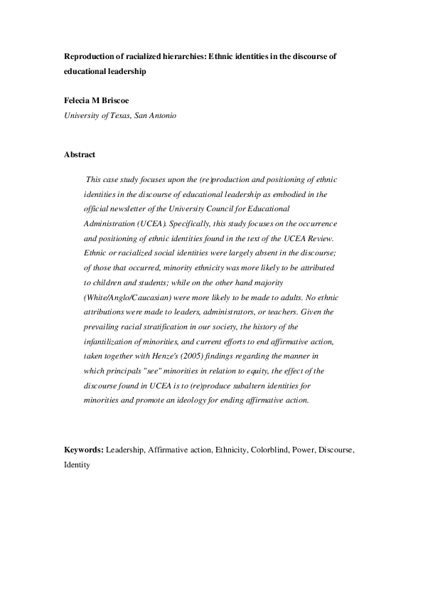 (PDF) Briscoe, F. (2006). Reproduction of racialized hierarchies ...