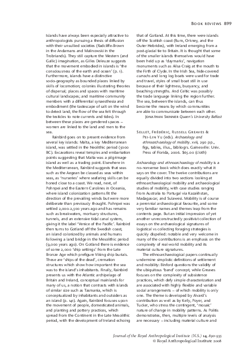 (PDF) Book review: Archaeology and ethnoarchaeology of mobility ...