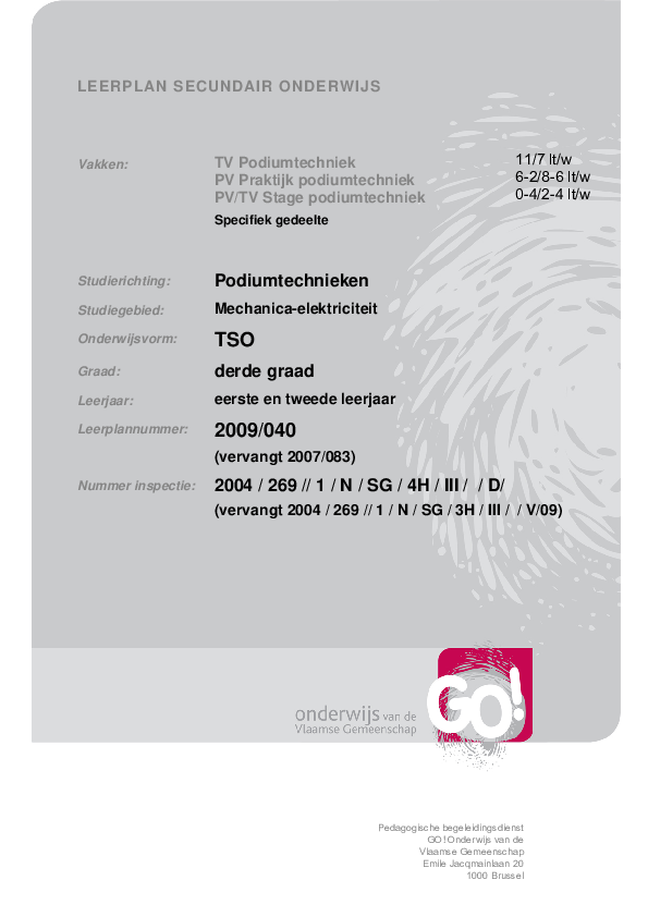 (PDF) LEERPLAN SECUNDAIR ONDERWIJS