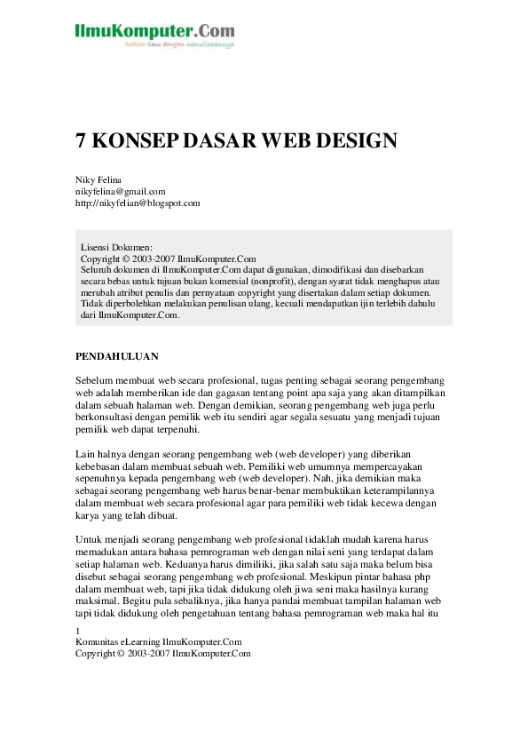 (PDF) 7 KONSEP DASAR WEB DESIGN
