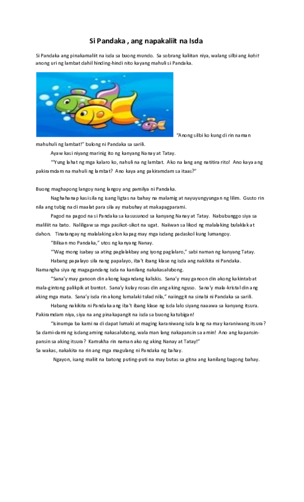 (DOC) Si Pandaka - story telling