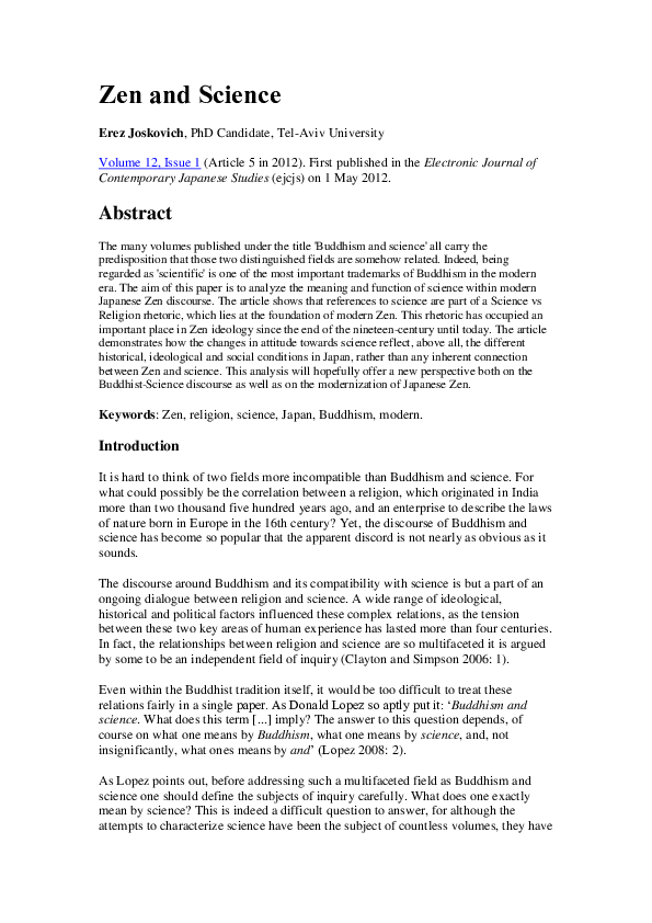 (PDF) Zen and Science