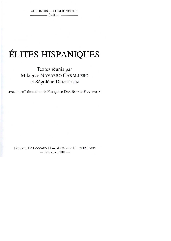 (PDF) « Les femmes de l'élite hispano-romaine : entre la famille et la ...