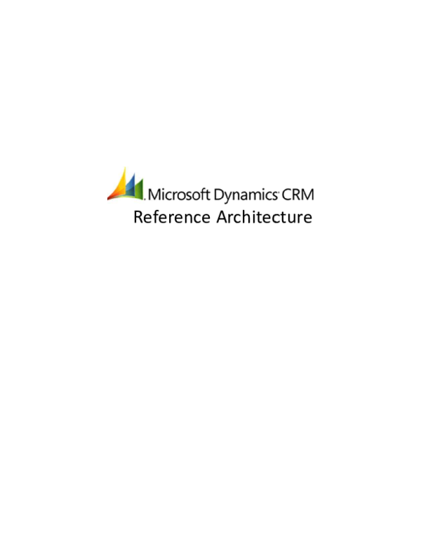 (PDF) Dynamics CRM Reference Architecture Version 1 0