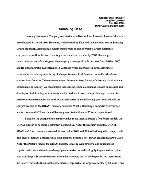 (DOC) Samsung Report