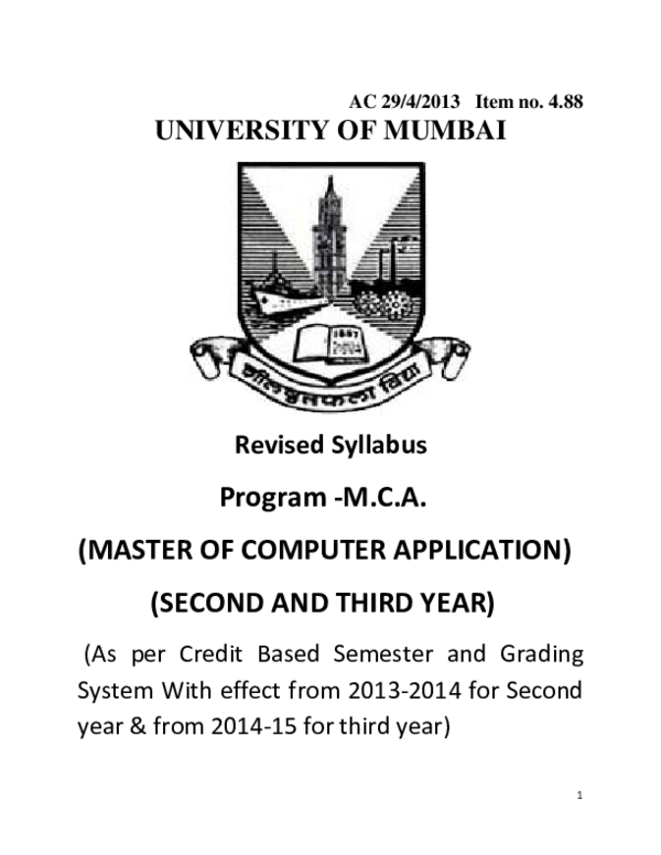 (PDF) UNIVERSITY OF MUMBAI RevisedSyllabus (As per Credit Based ...