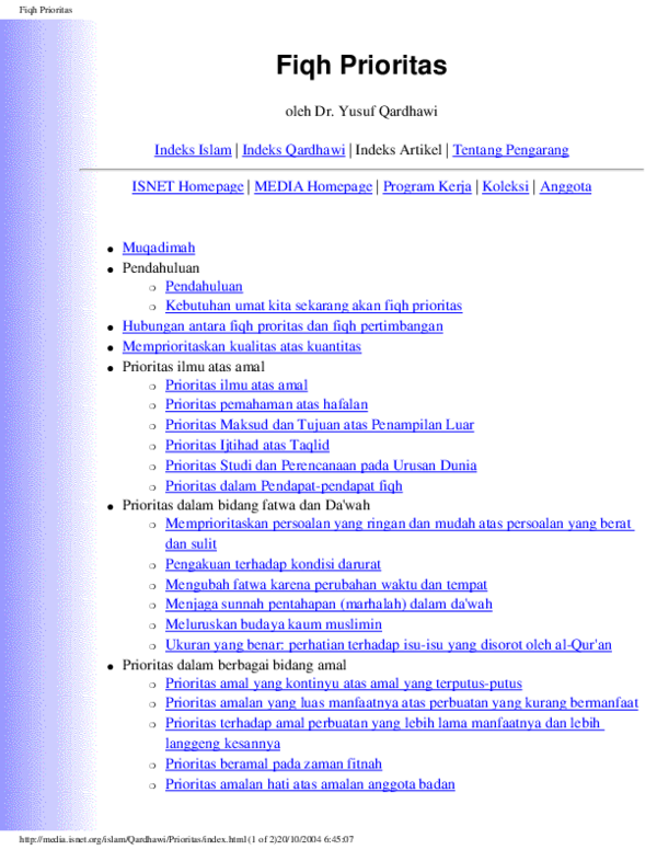 (PDF) Fiqh Prioritas Syaikh Yusuf Qardawi