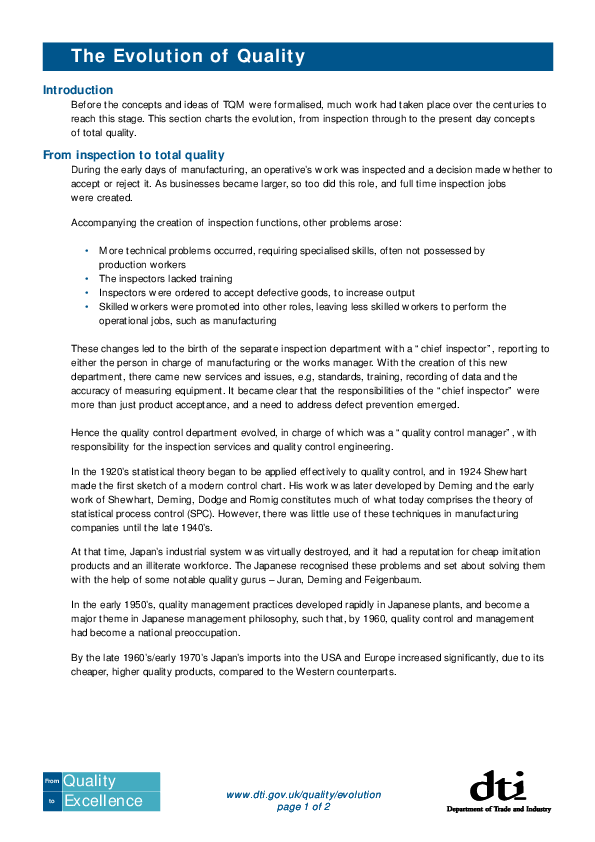 (PDF) The Evolution of Quality