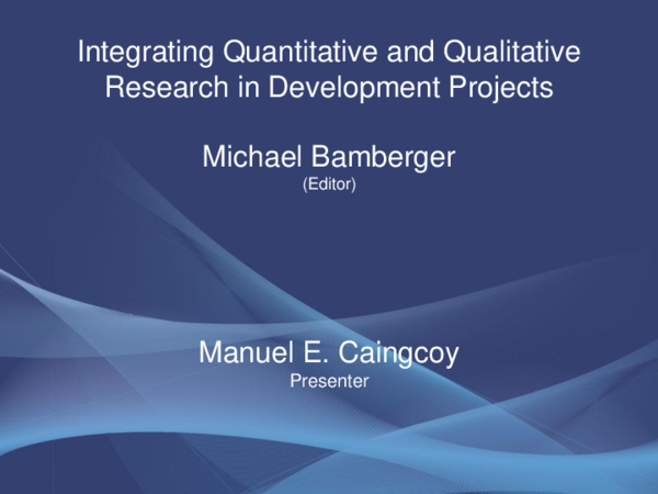 (PPT) Integrating Quantitative and Qualitative Research in Development Projects