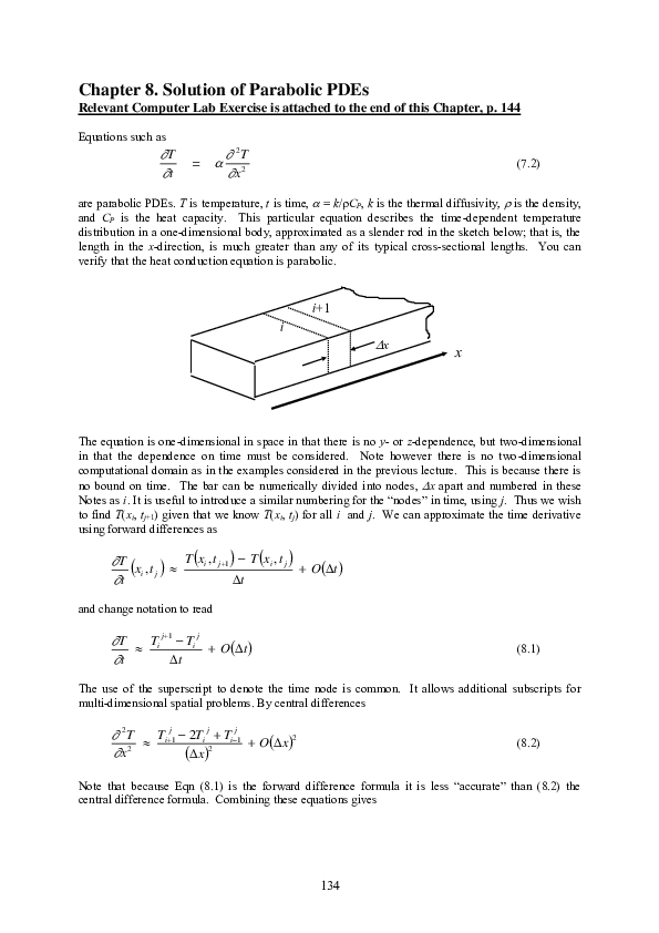 (PDF) 8 Solution of Parabolic Partial Differential Equations