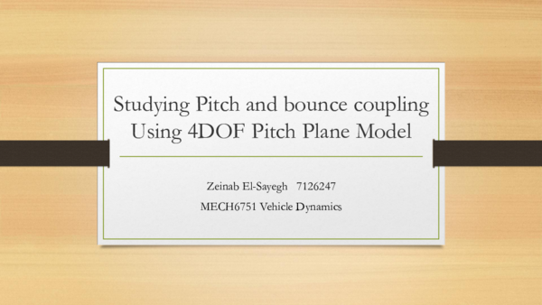 (PDF) Studying Pitch and bounce coupling Using 4DOF Pitch Plane Model