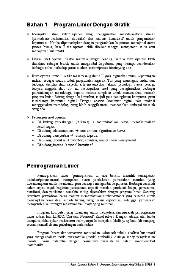 (DOC) Bahan-1-program-linear