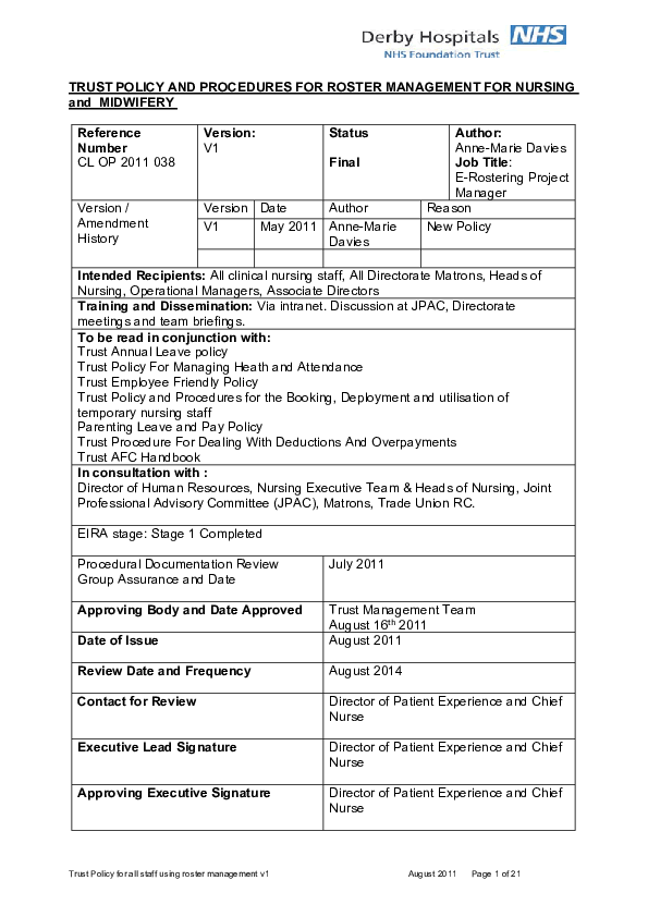 (PDF) Roster Management Policy-1