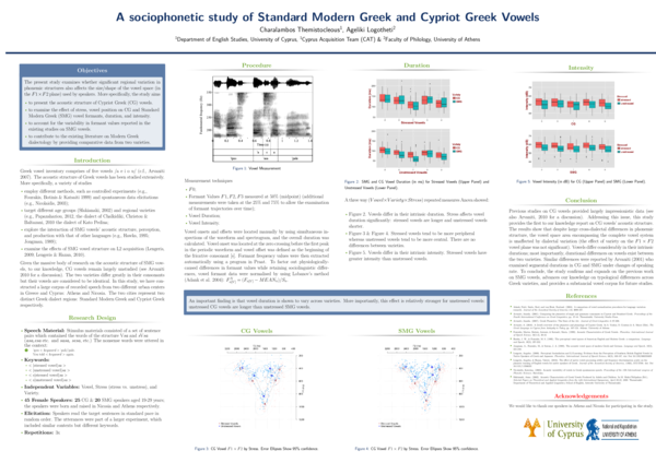 (PDF) A sociophonetic study of Standard Modern Greek and Cypriot Greek Vowels