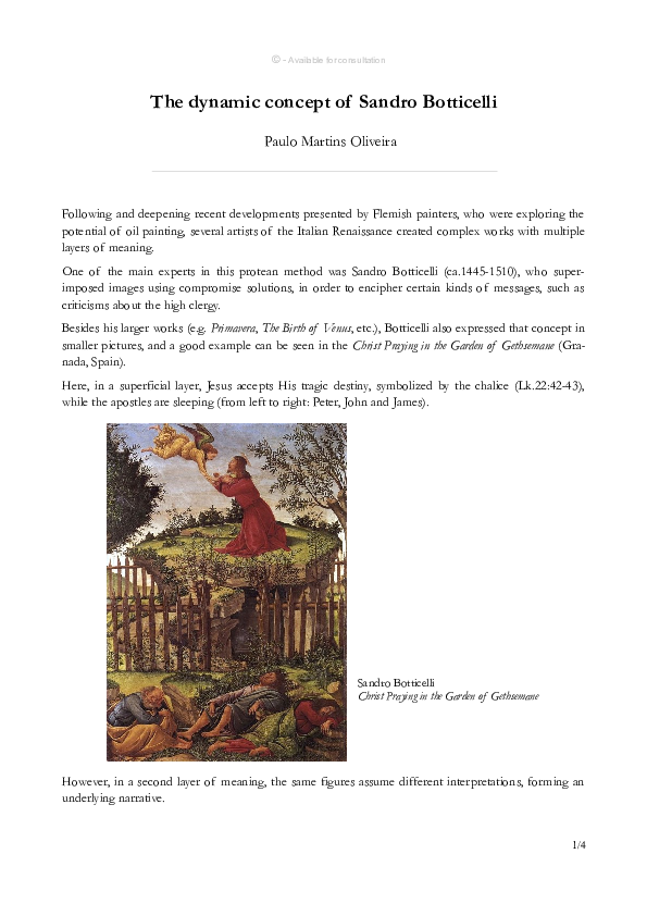 (PDF) (Eng) The dynamic concept of Sandro Botticelli