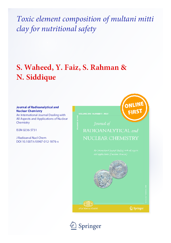 (PDF) Toxic element composition of multani mitti clay for nutritional ...