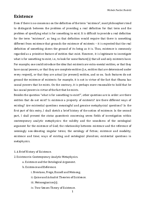 (PDF) Existence