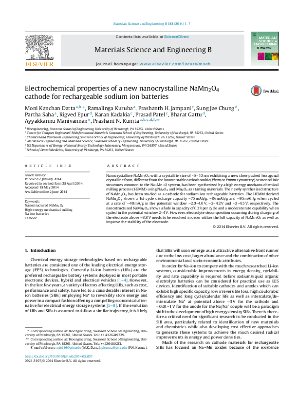 (PDF) Electrochemical properties of a new nanocrystalline NaMn2O4 ...