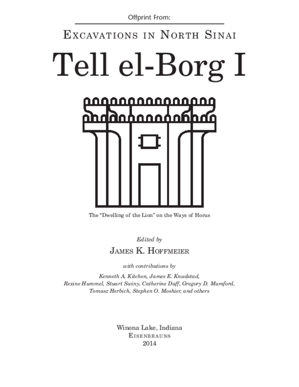 (PDF) Levantine-Egyptian Interconnections at Tell el-Borg, North Sinai