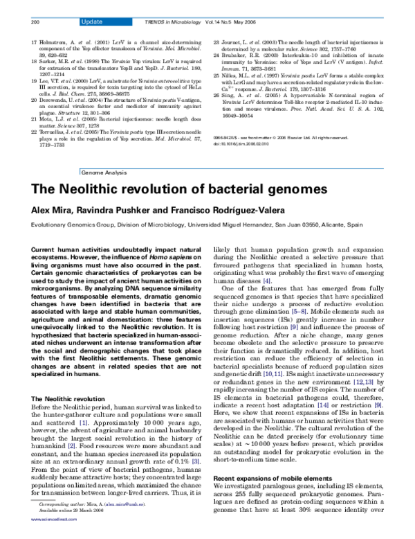 (PDF) The Neolithic Revolution of Bacterial Genomes